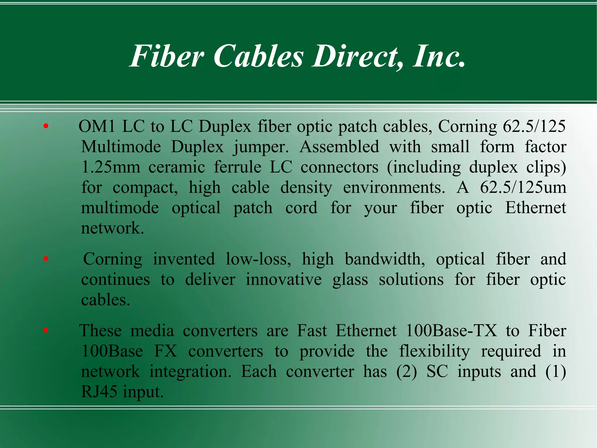 Multimode Fiber cable | PDF