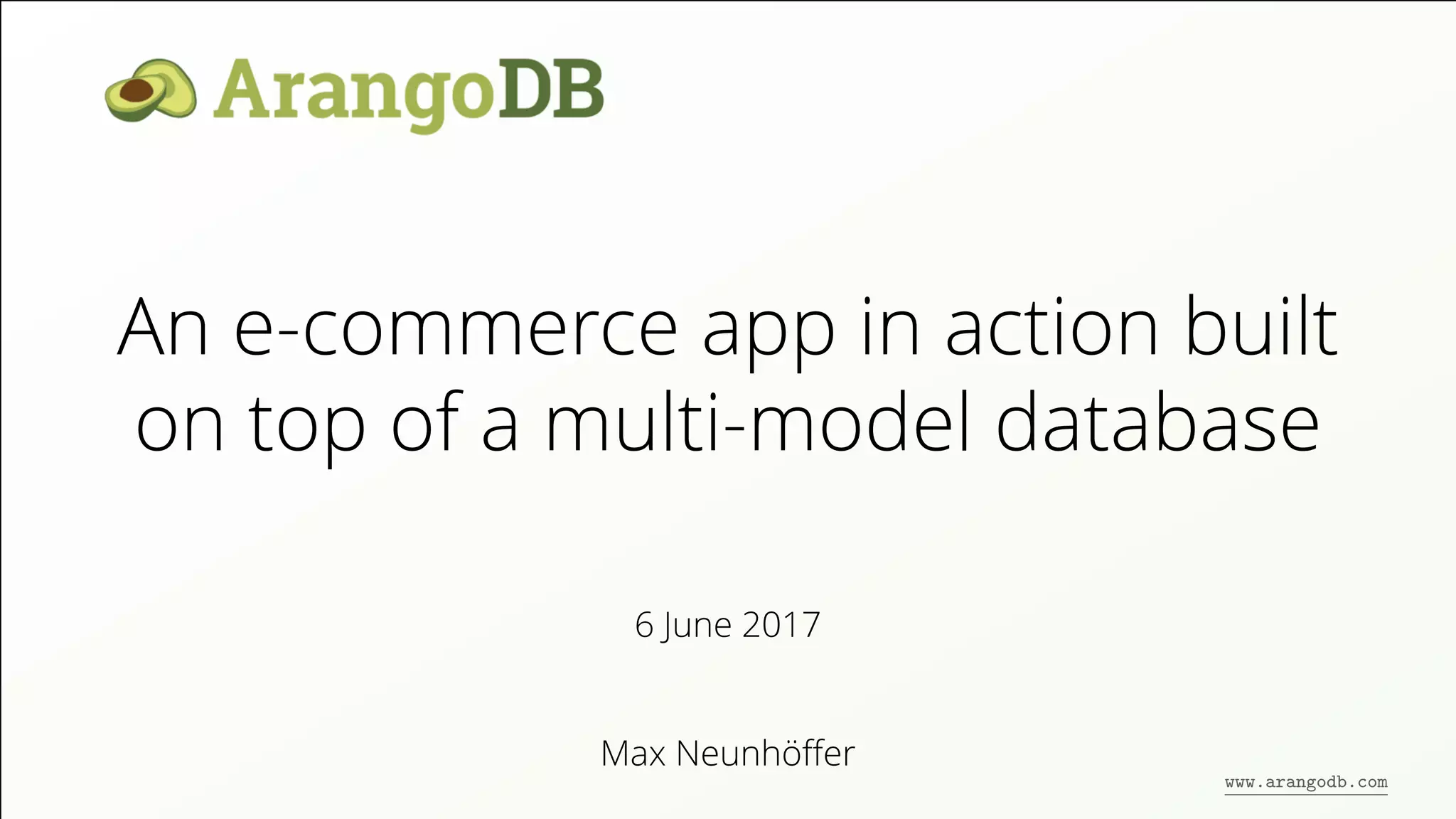 An E-commerce App in action built on top of a Multi-model Database | PPT