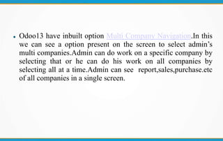 Multi Company Navigation in Odoo 13 | PPT | Internet | Computing