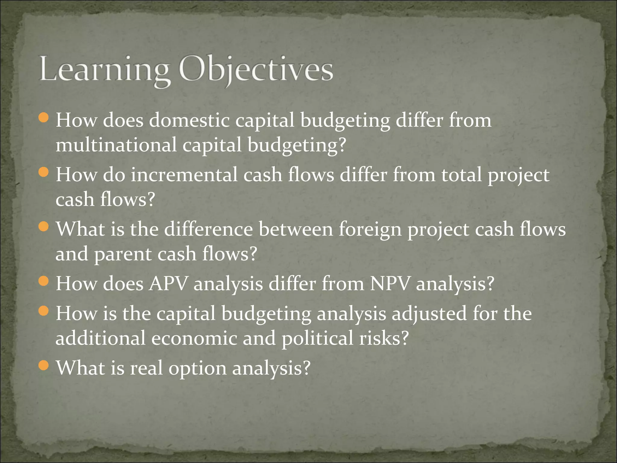 Multinational capital budgeting | PPT