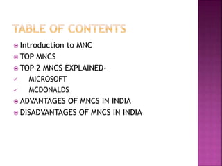 Multinational corporation (mnc) | PPT