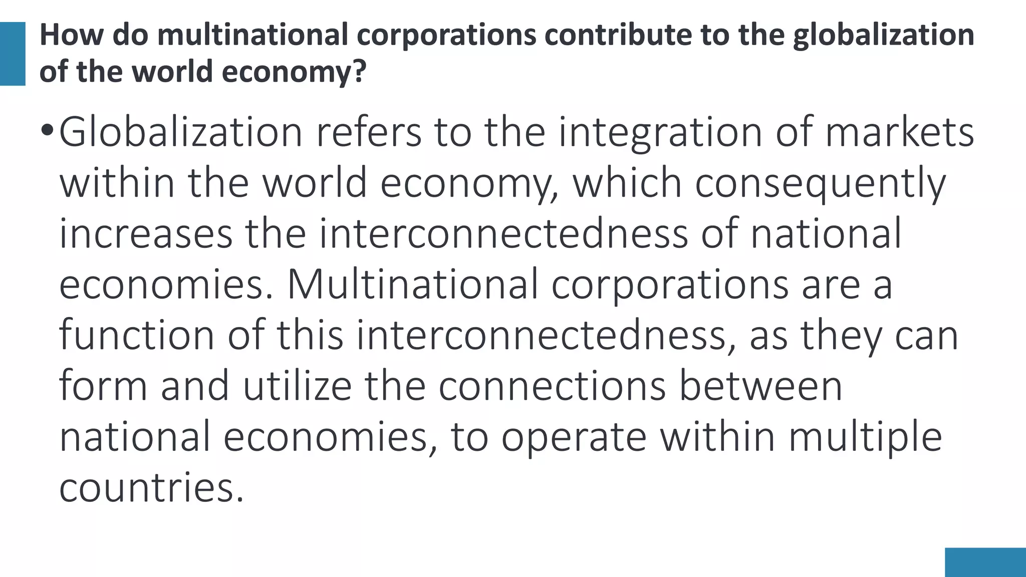Multinational corporations and globalization | PPTX