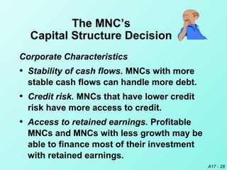 Multinational cost and capital structure | PPT