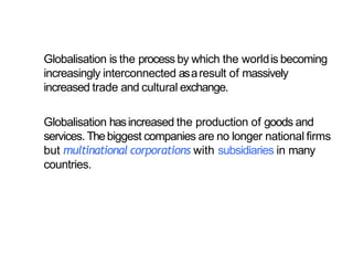 Business and the International Economy | PPTX