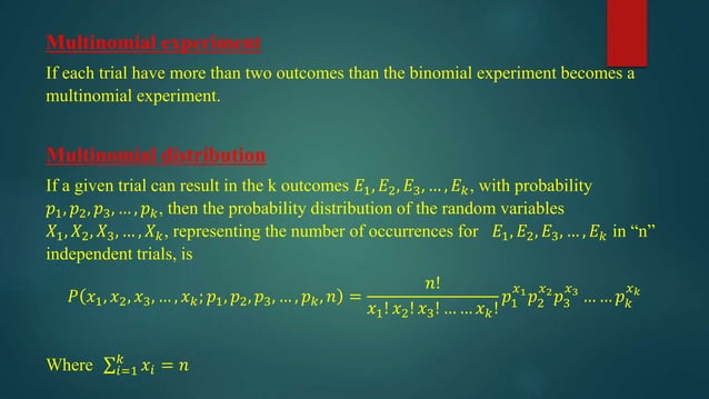 Multinomial distribution | PPTX