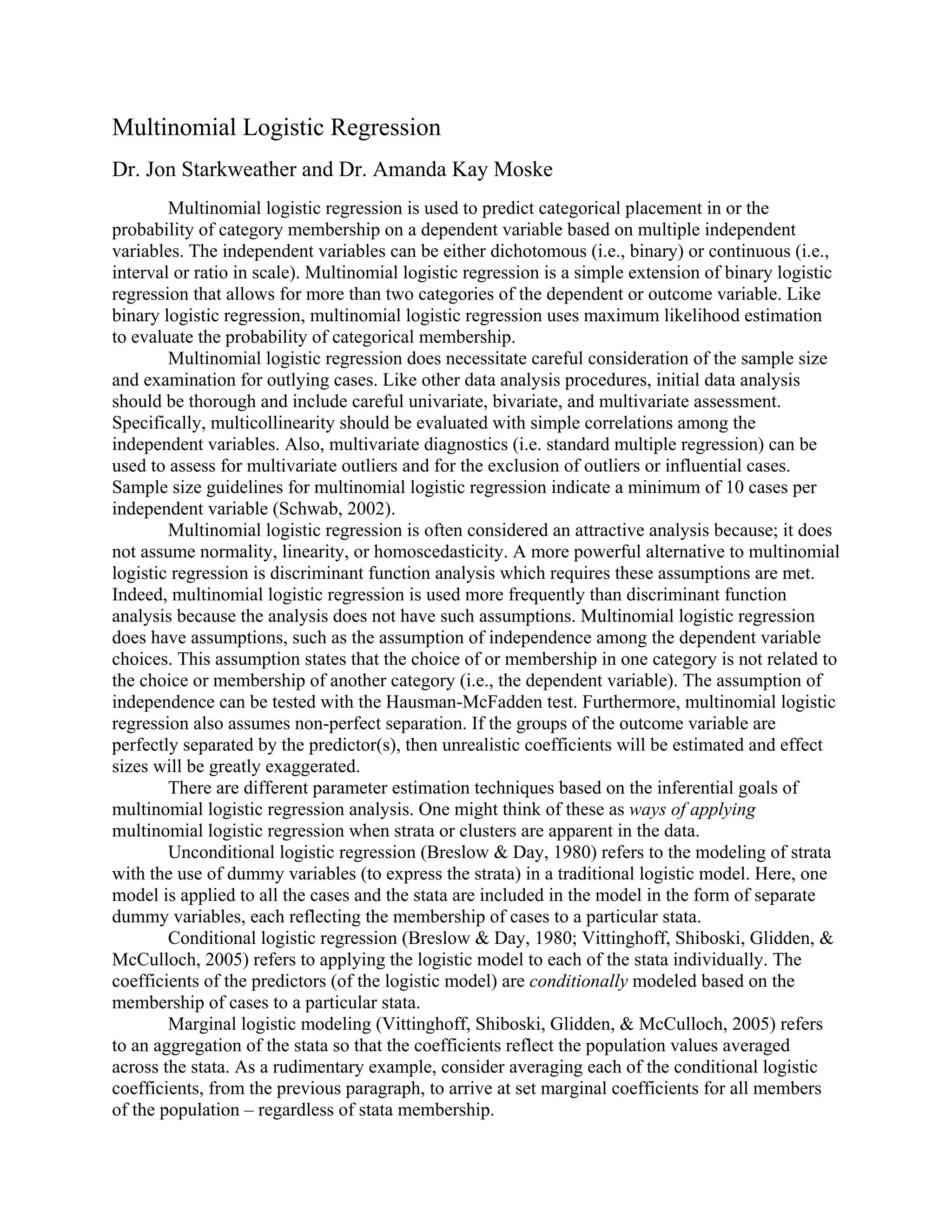 Multinomial Logistic Regression.pdf | Technology & Computing