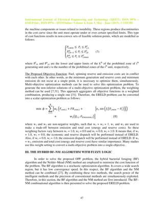 Multi objective economic load dispatch using hybrid fuzzy, bacterial | PDF