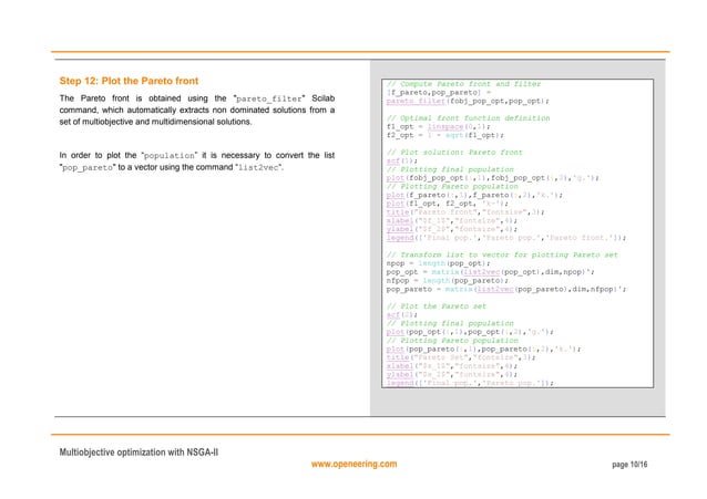 Multiobjective Optimization And Genetic Algorithms In Scilab Pdf