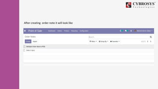 Multi Order Note In Odoo 12 POS | PPT