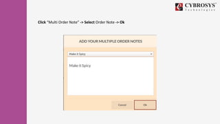 Multi Order Note In Odoo 12 POS | PPT | Free Download