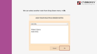 Multi Order Note In Odoo 12 POS | PPT
