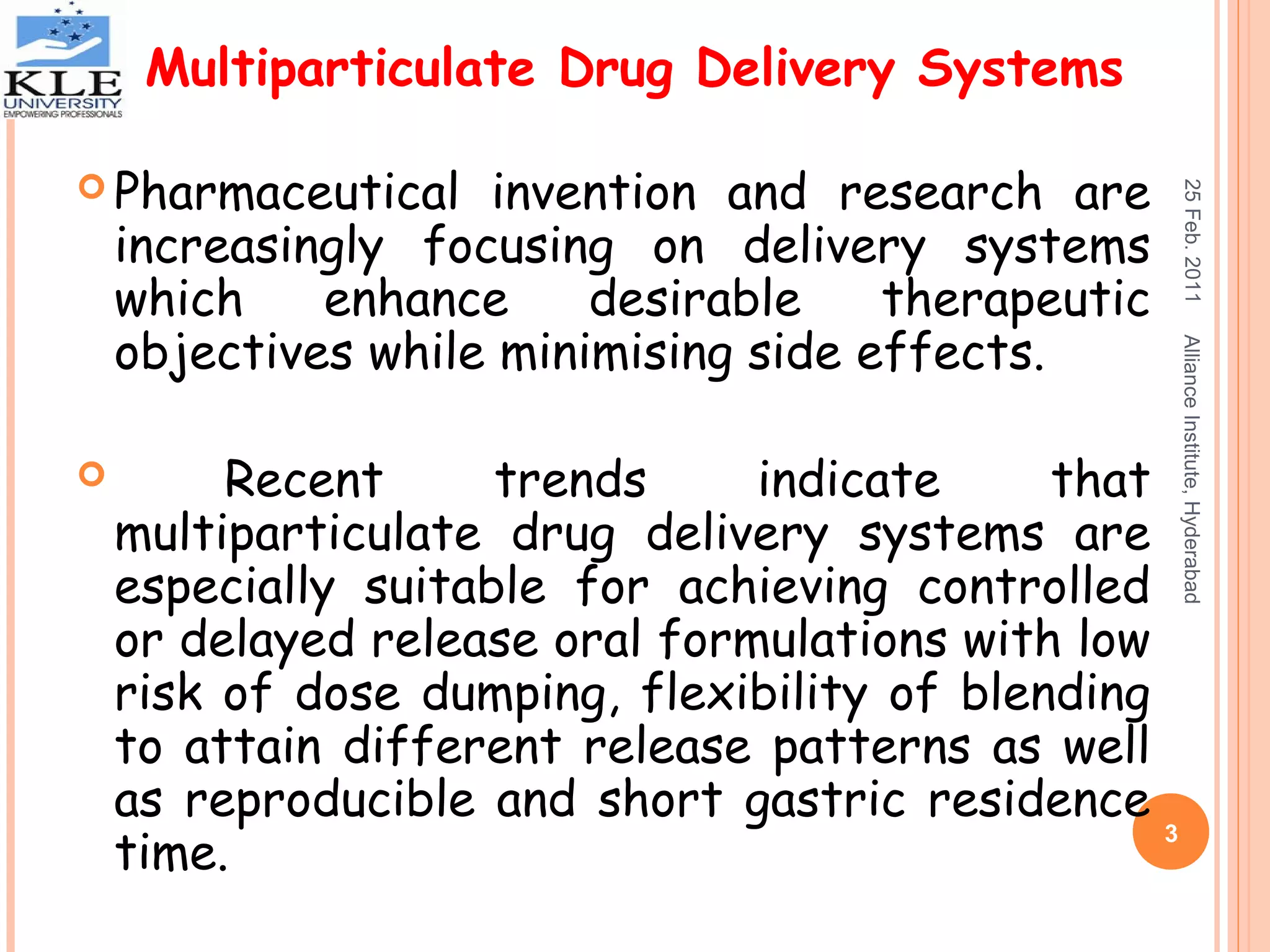 Multiparticulate drug delivery systems | PPT