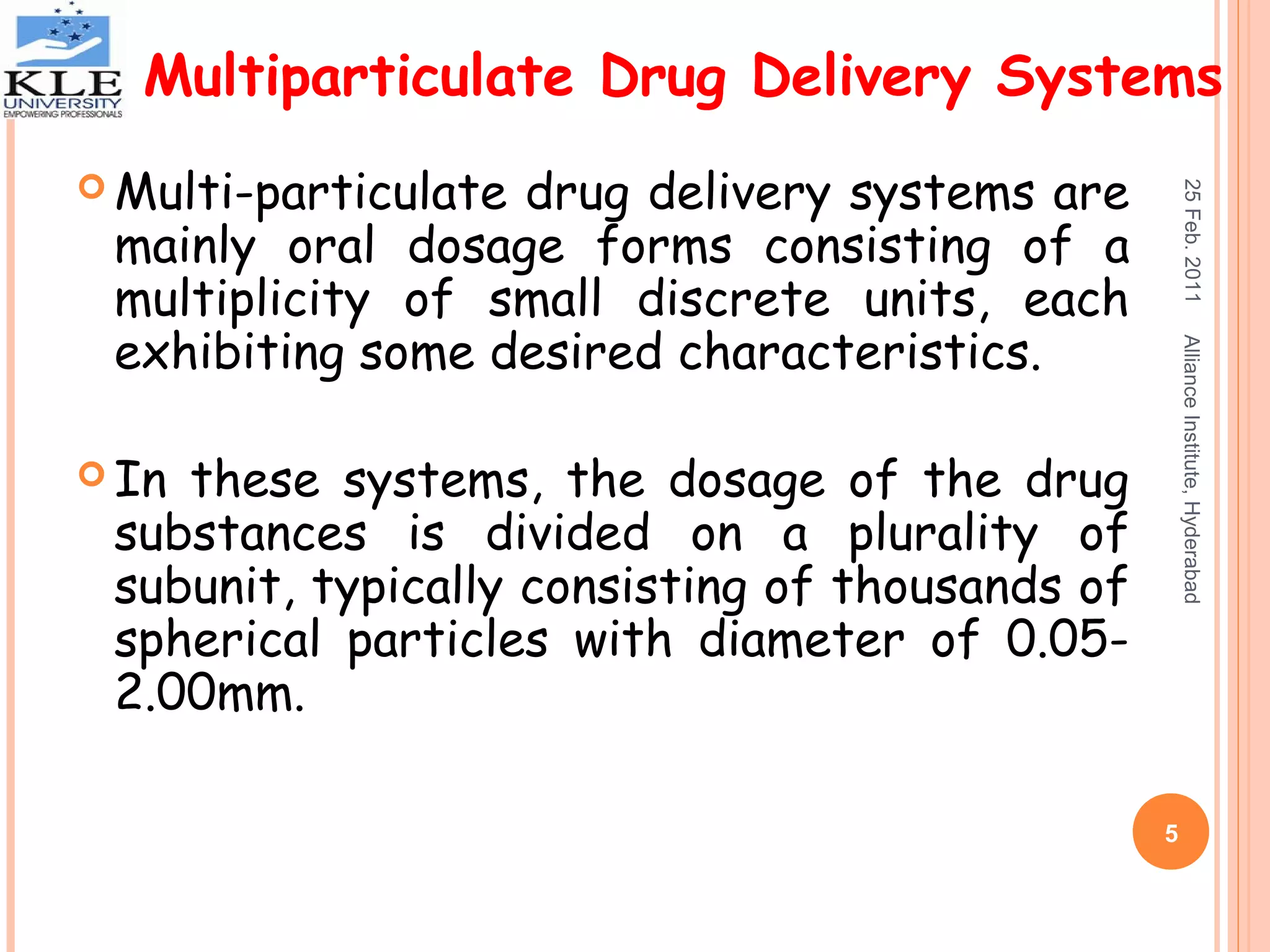 Multiparticulate Drug Delivery Systems Ppt