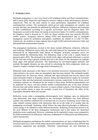 Multipath propagation characterization for terrestrial mobile and fixed ...