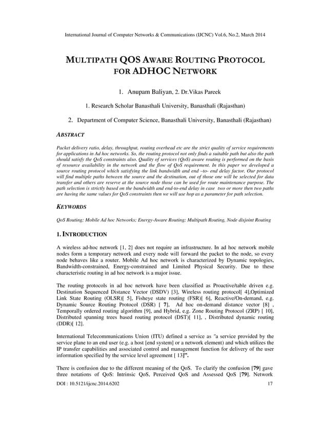 Multipath qos aware routing protocol | PDF