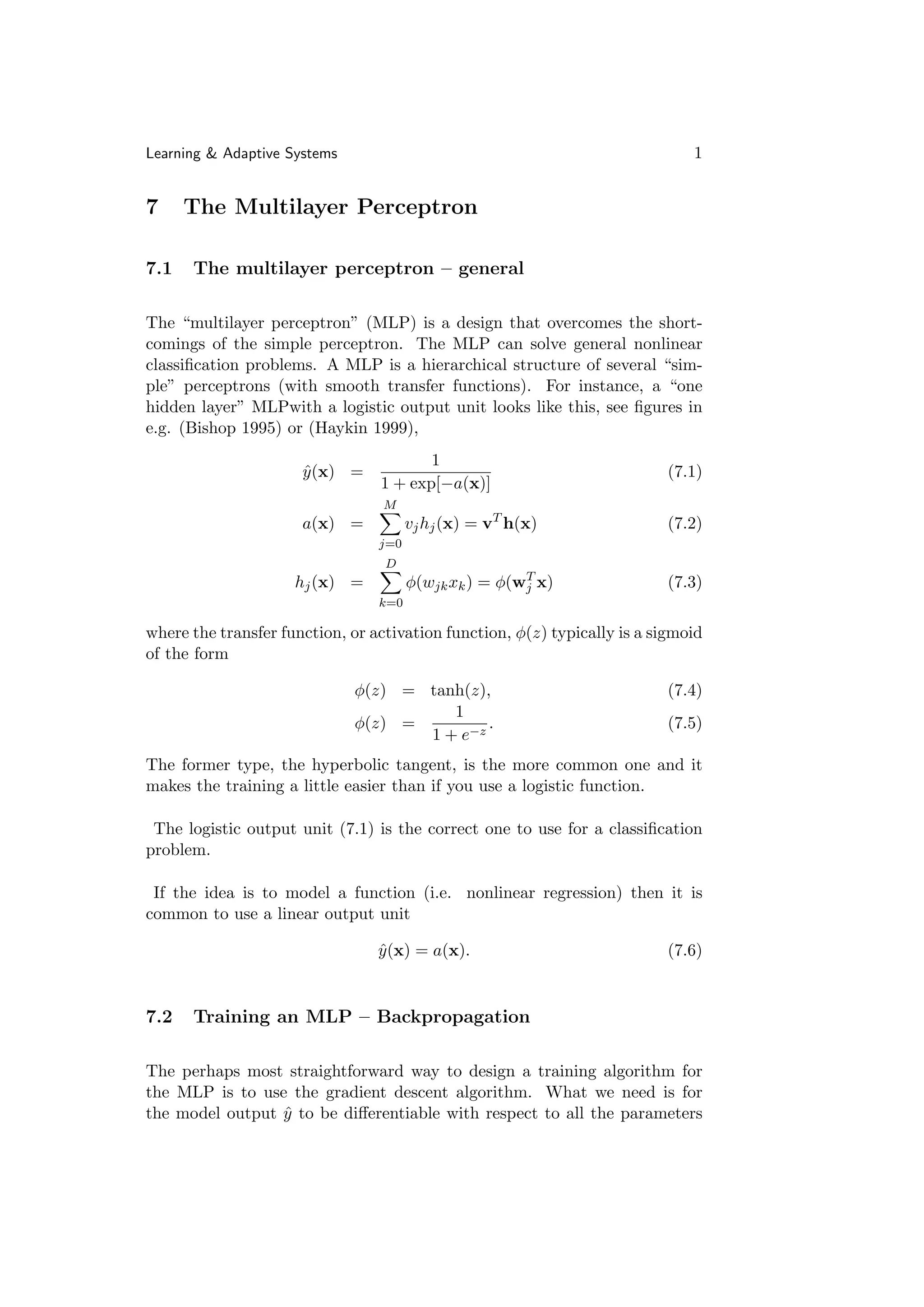 The multilayer perceptron | PDF