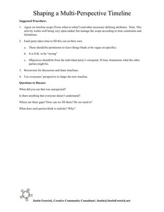 Shaping Timelines for Multiple Perspectives - Worksheet - Proceedure | PDF