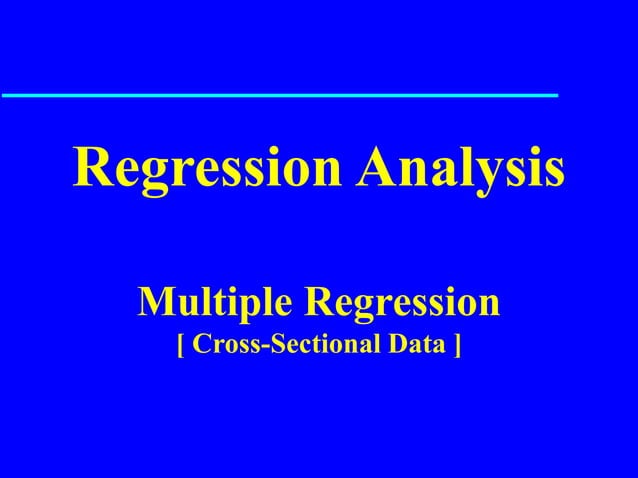 Regression Analysis - Linear & Multiple Models | PPT