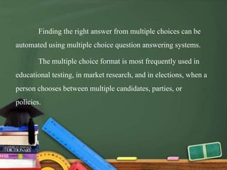 Elementary Multiple Choice Test Template