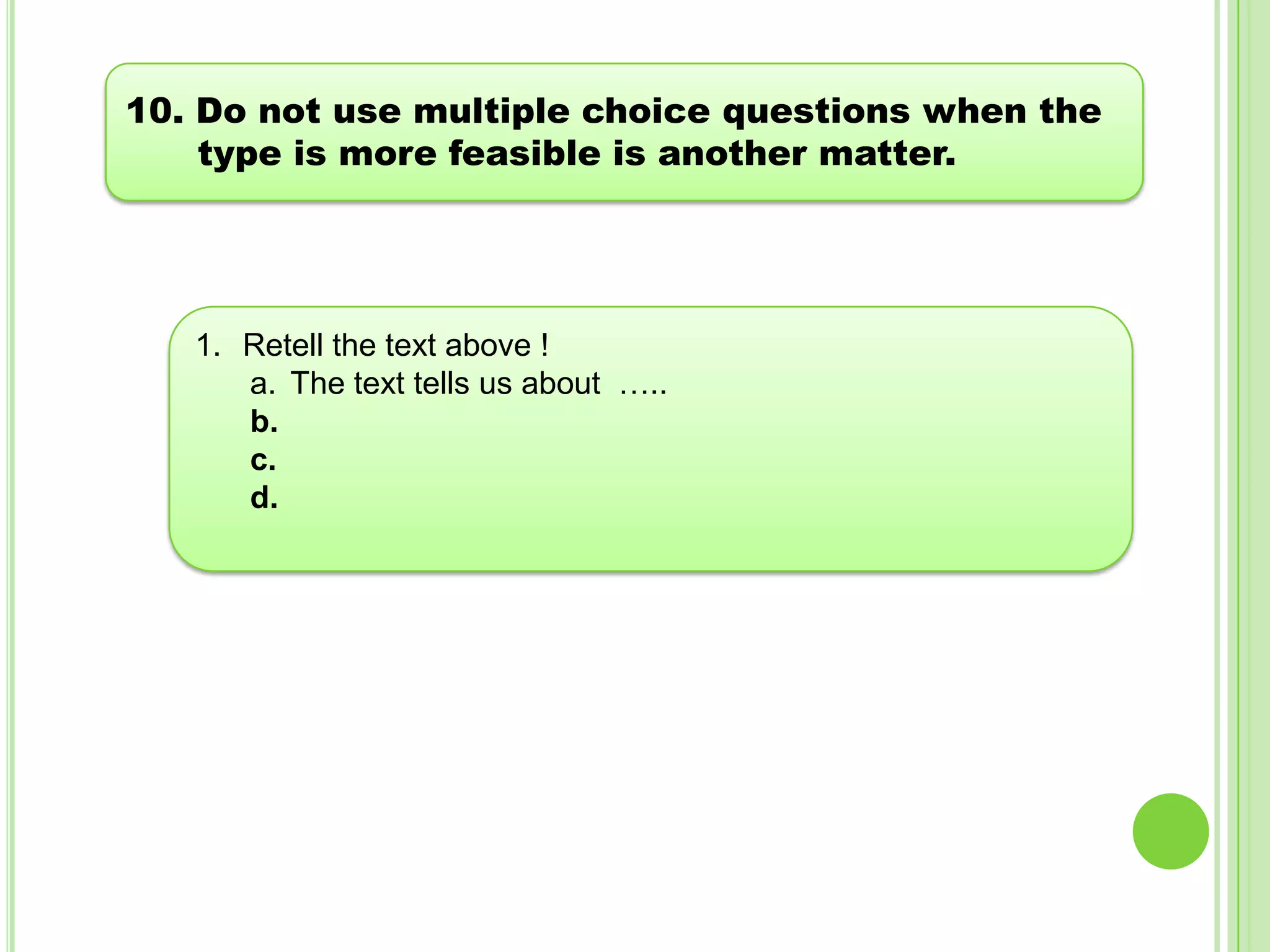 Multiple choice items | PPT