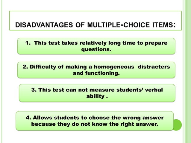 Multiple choice items | PPT