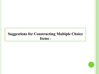 Multiple choice items | PPT