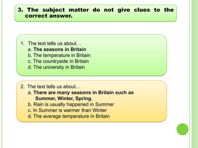 Multiple choice items | PPT