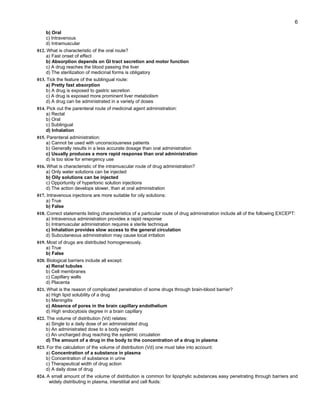 Multiple choice tests in pharmacology | PDF
