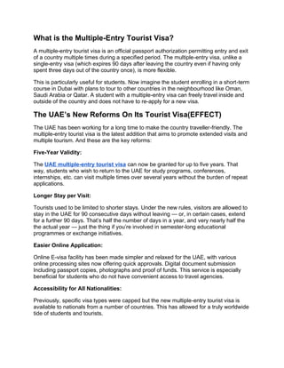 Everything about UAE Multiple‑Entry Tourist Visa | DOCX