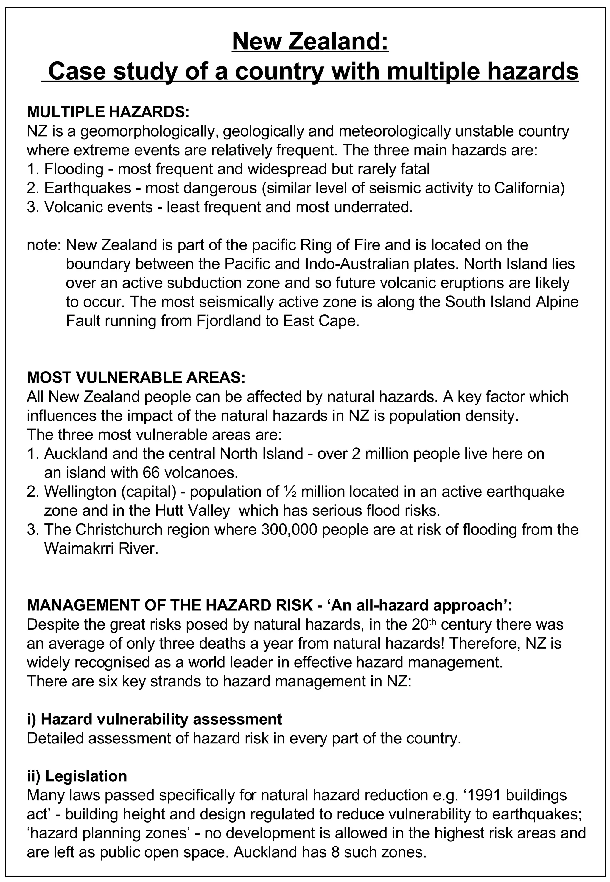 Multiple Hazard Zone | PPT