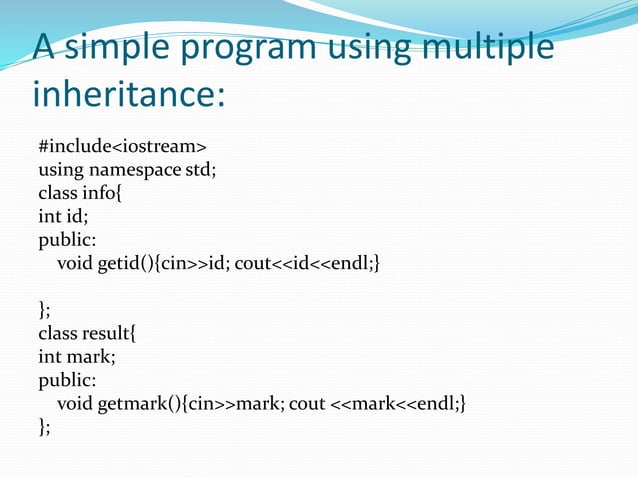 Multiple Inheritance In C Pptx Programming Languages Computing