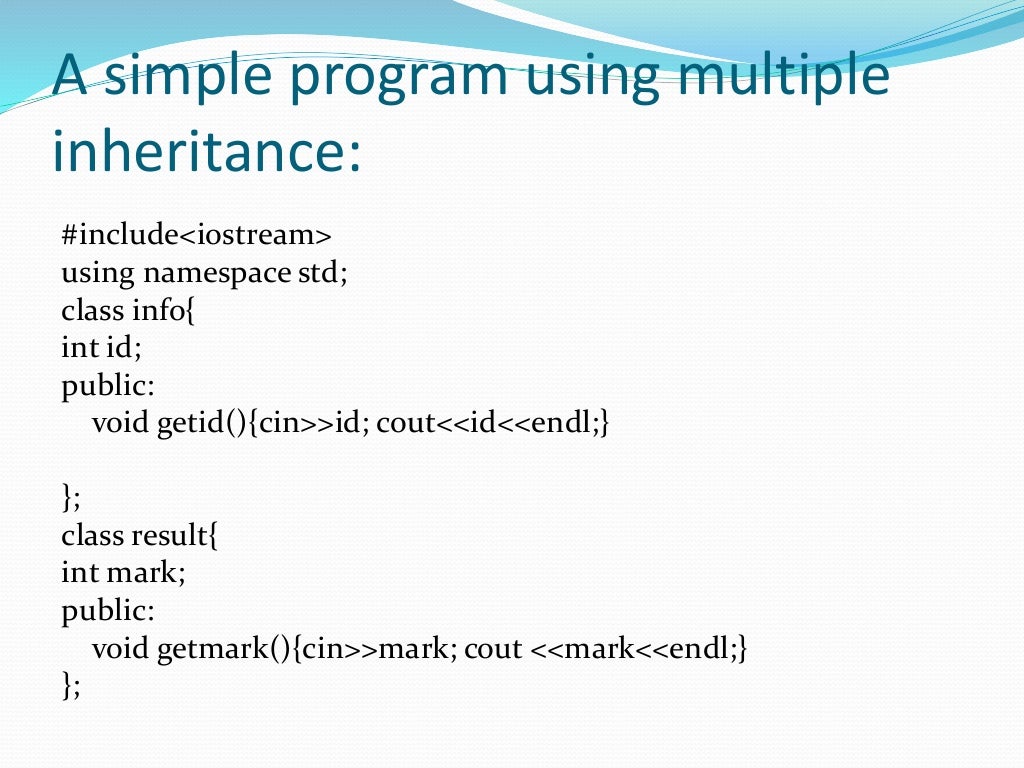 Multiple Inheritance In C 3419