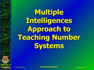 Multiple intelligences approach to Number Systems | PPS
