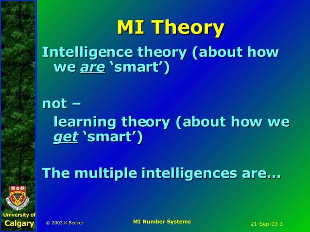 Multiple intelligences approach to Number Systems | PPT