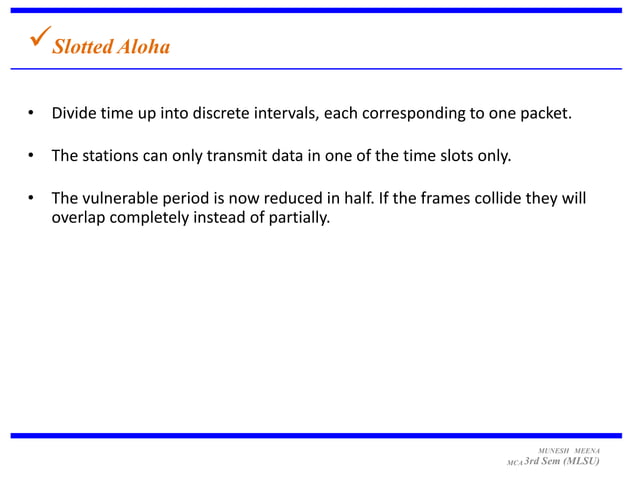 Multiple access control protocol | PPSX | Computer Networking | Computing