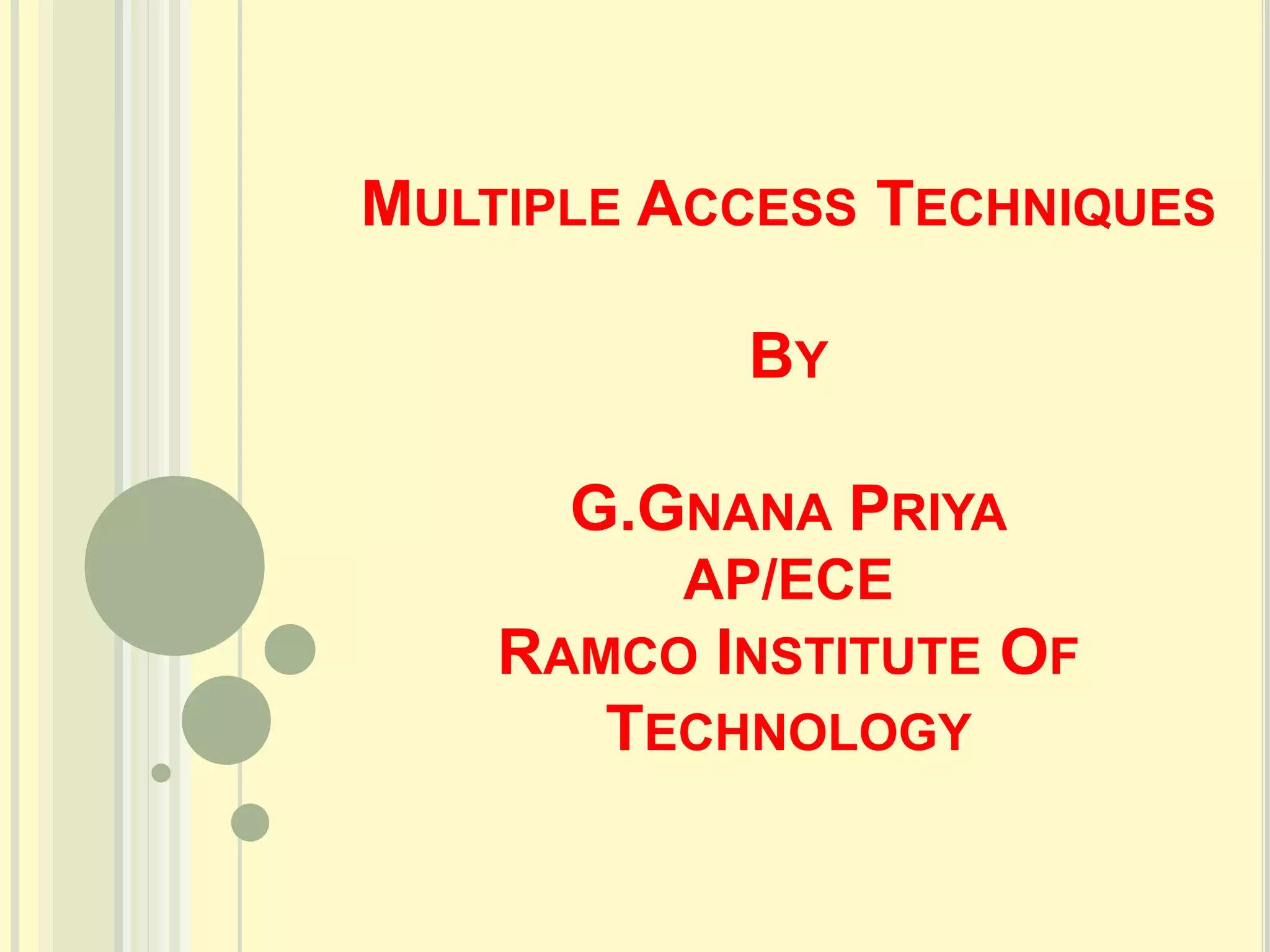 Multiple access techniques | PPT