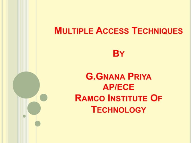Multiple access techniques | PPT