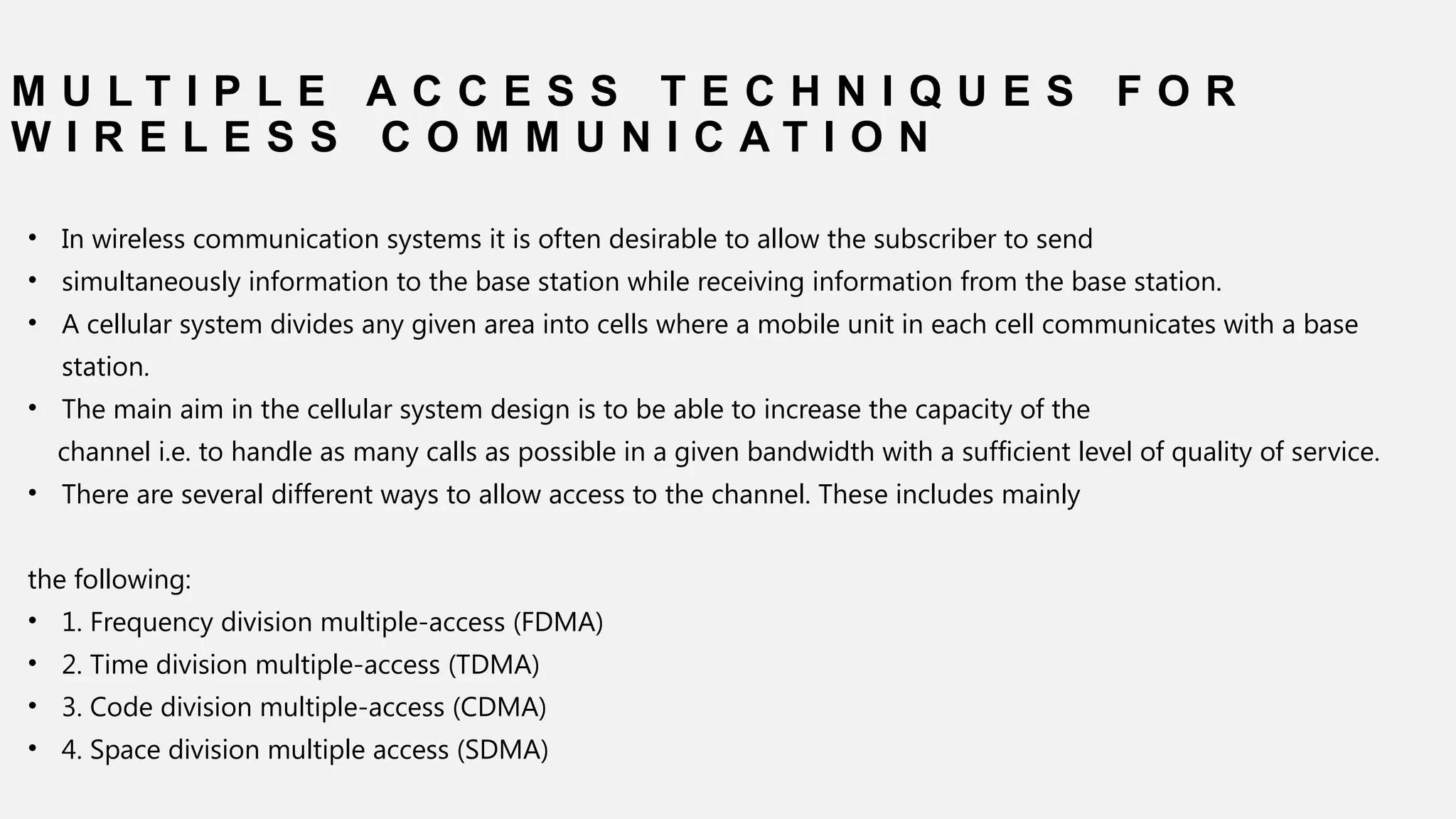 MULTIPLE ACCESS TECHNIQUES NAD USES .pptx