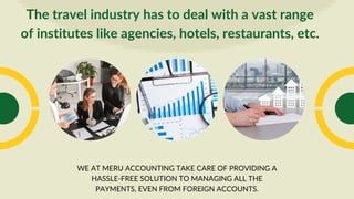 BOOKKEEPING FOR TRAVEL & TOURISM | MERU ACCOUNTING | PPTX