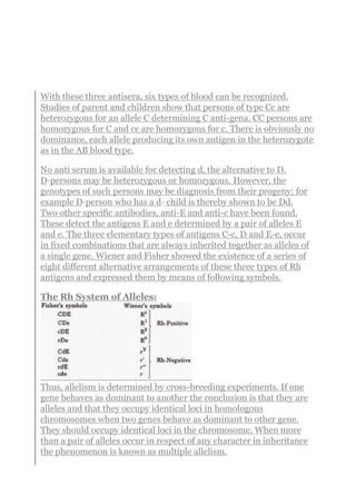 Multiple allel | PDF