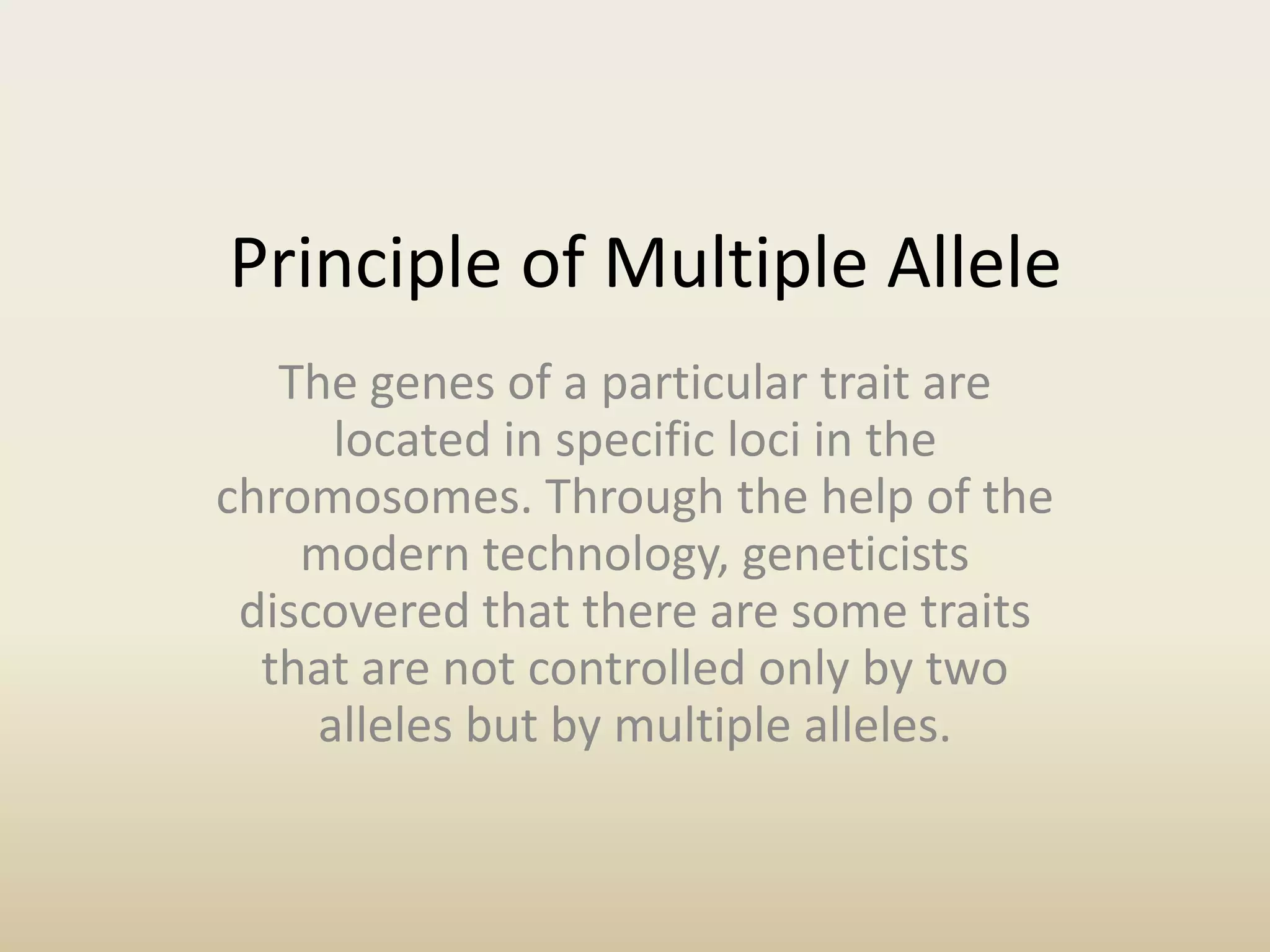 Multiple allele - Genetics | PPTX