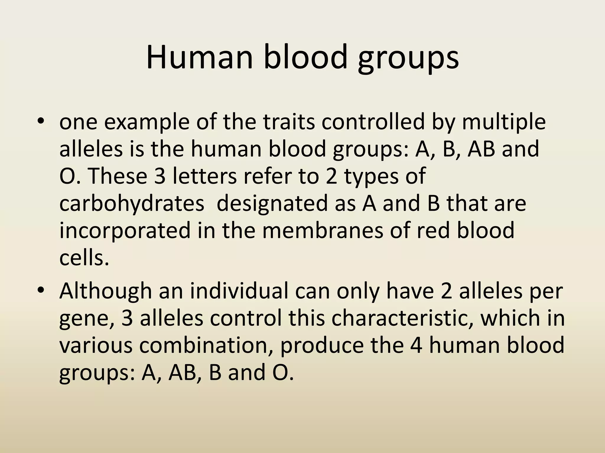 Multiple allele - Genetics | PPTX