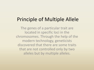 Multiple allele - Genetics | PPTX