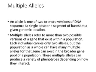 Multiple Allele molecular biology about paternal | PPT