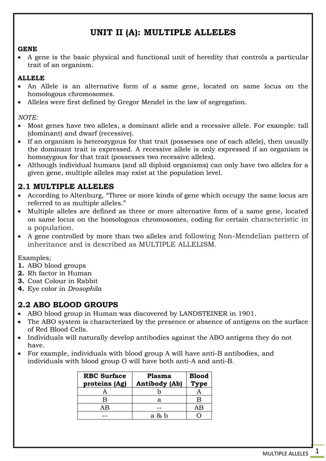 Multiple alleles - ABO blood group, Rh Factor, Erythroblastosis ...