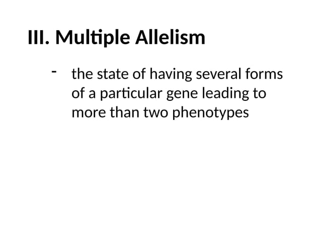 Understanding Multiple Allelism in Genetics | PPT