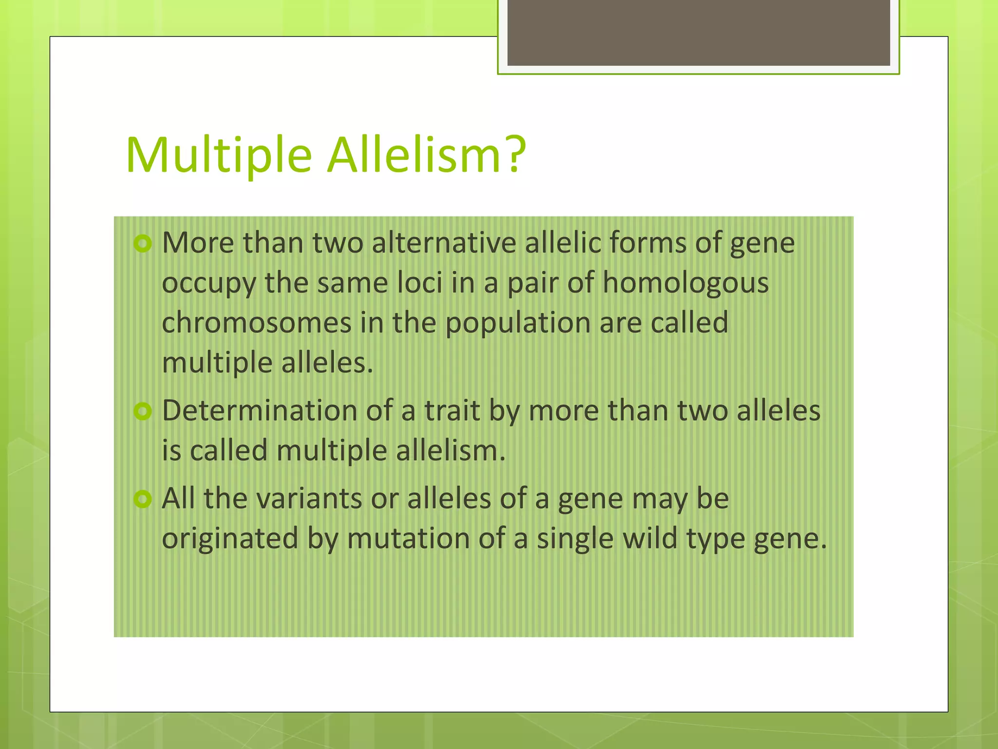 Multiple allelism | PPTX
