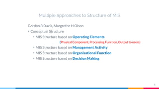 Multiple approaches to structure of MIS | PPTX | Computing | Technology ...
