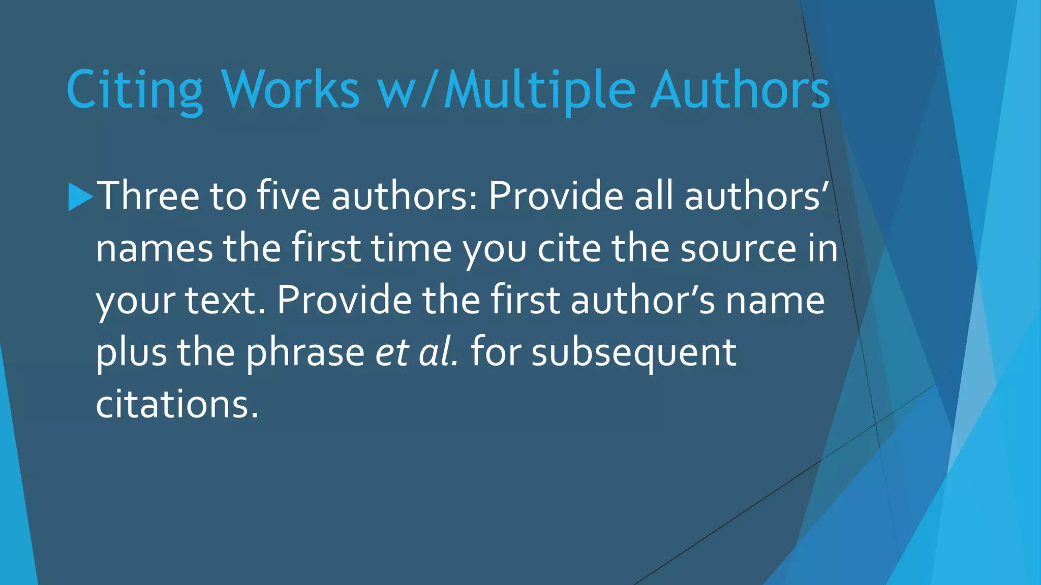 Multiple Authors (APA) | PPTX