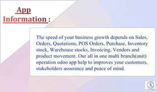 Multiple Branch operation Management Odoo App | PPTX | Computer Software and Applications ...